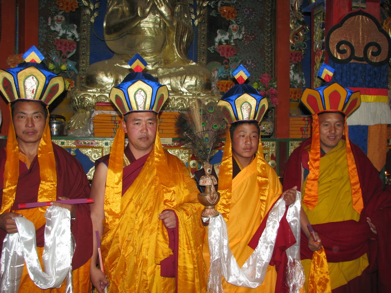 Prayer Ceremony in Bon Monastery Wongya in Tongren, Qinghai